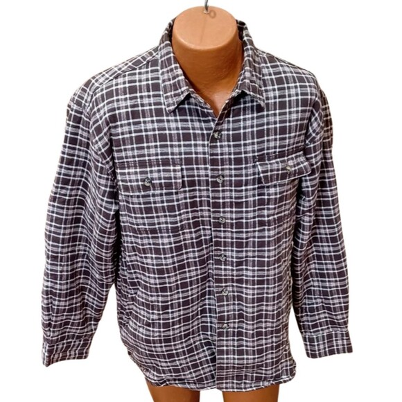 Wrangler | Shirts | Wrangler Shirt Jacket Shacket Men Large Brown White ...